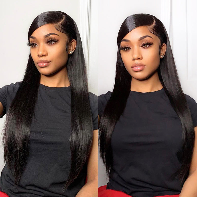 ZSF Silky Straight 13*4 HD Undetectable Lace Frontal Wig Virgin Human ...